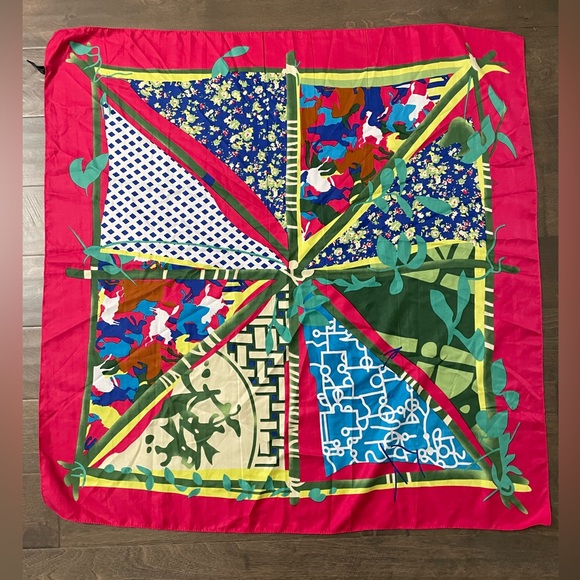 Amanda Blu | Accessories | Vintage Amanda Blu 34 X 34 Scarf With Red ...